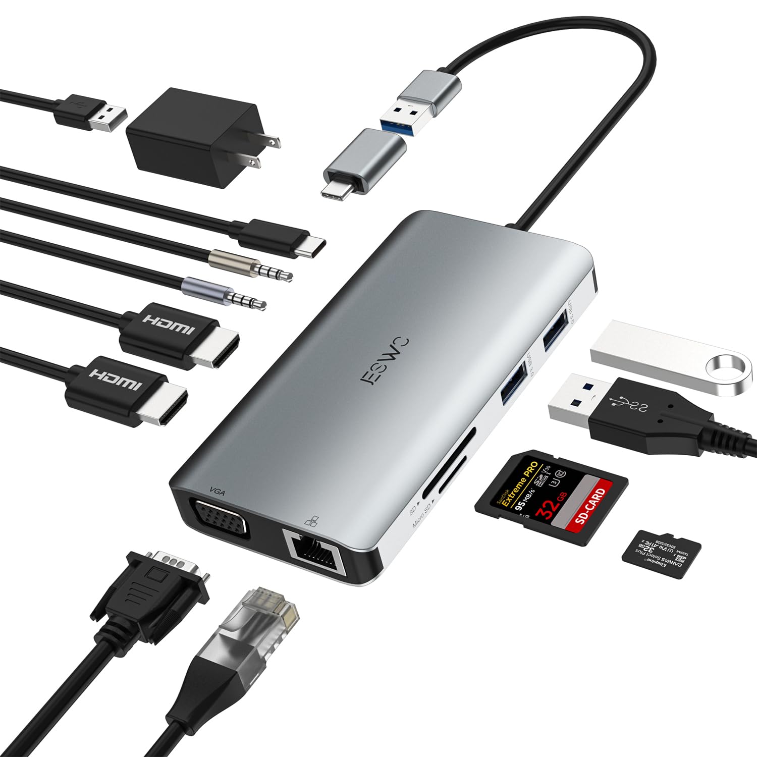 Amazon.com: USB Docking Station, JESWO USB 3.0 Laptop Docking Station ...