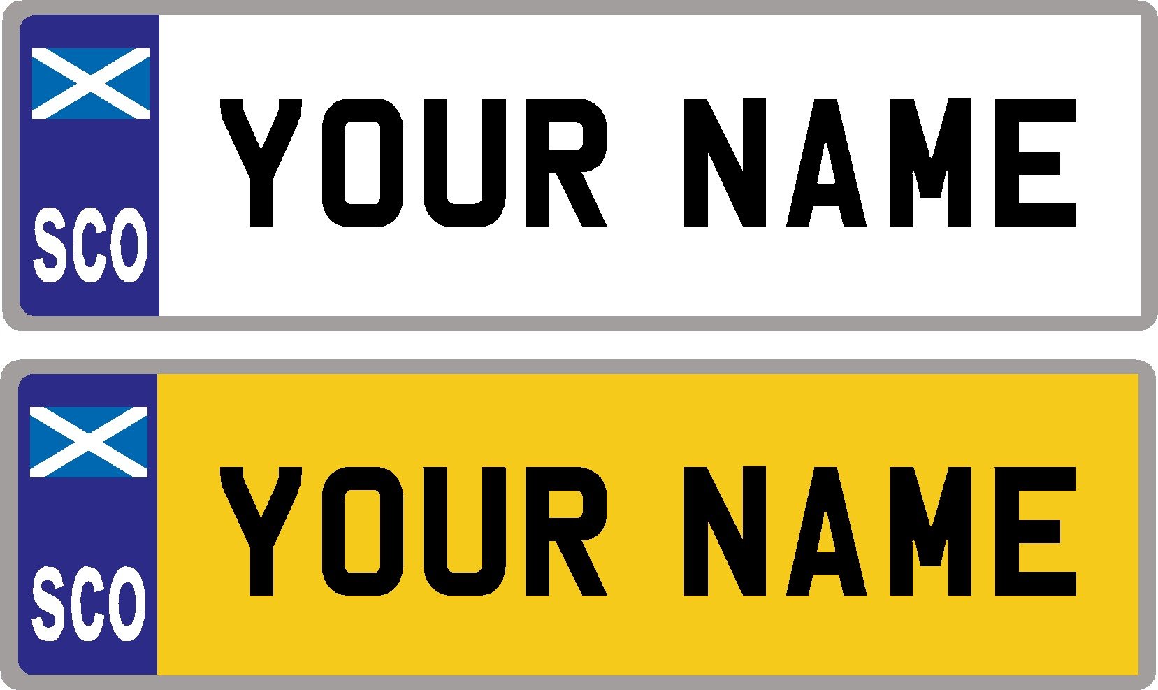 Buy Ellis Graphix 2 x Personalised Self-Adhesive Scotland 14 x 4 cm ...