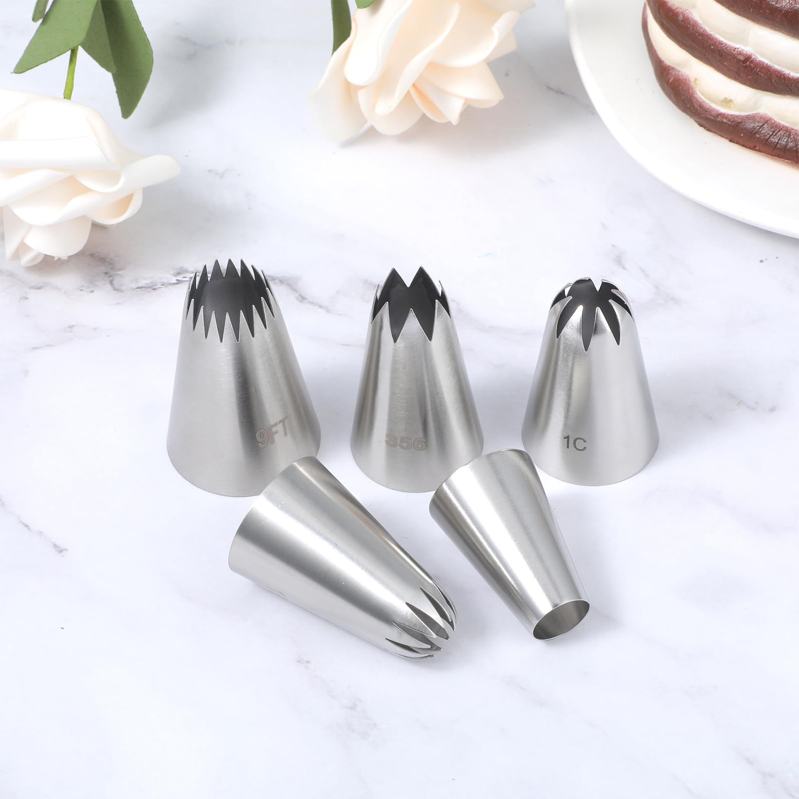 Snapklik.com : 5pcs Cake Piping Tips, Cake Decorating Supplies Piping ...
