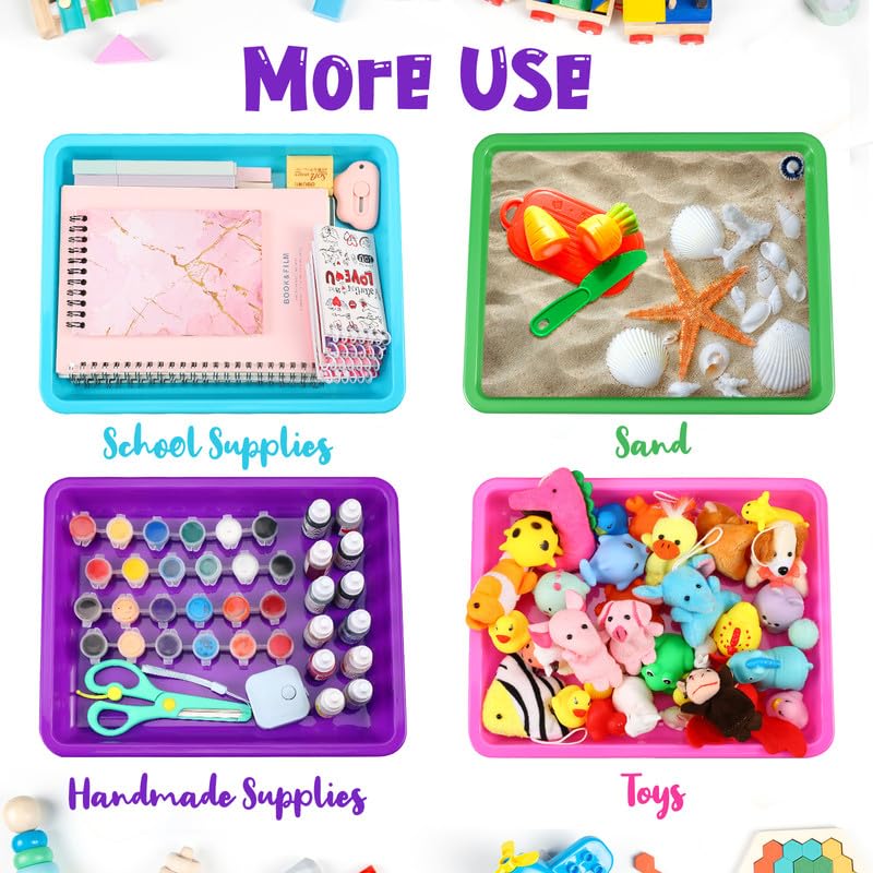 24 Pcs Activity Plastic Art Trays and Craft Tray 11 x 8.66 x 0.98 Inch ...