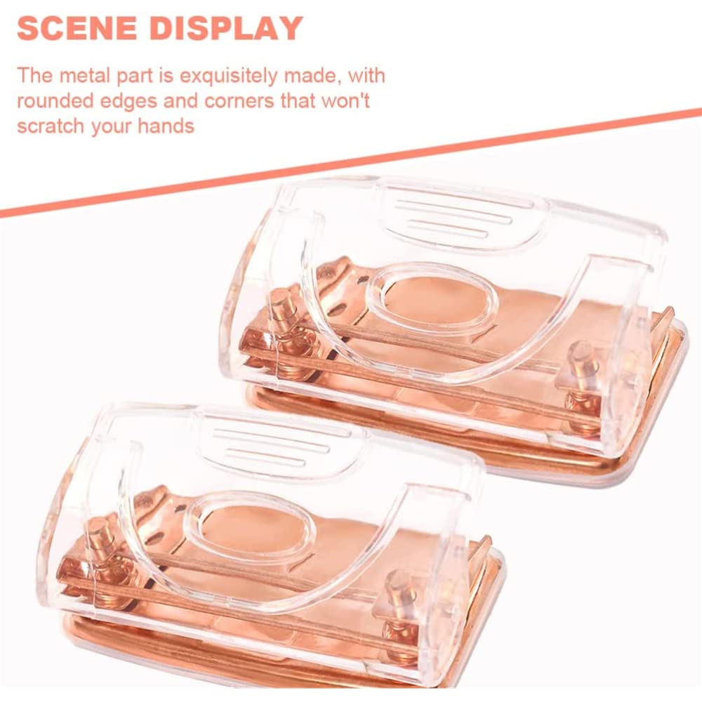 1 PCS Hole Puncher Portable Transparent Rose Gold Hole Punch Office ...