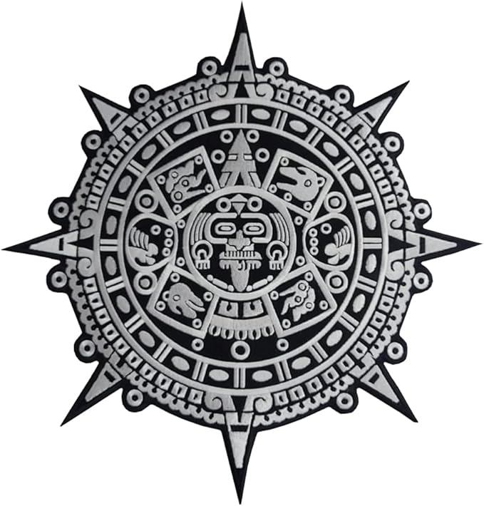 Amazon.com: MakeMyPatch Aztec Calendar Back Patch for Vests (Iron On ...