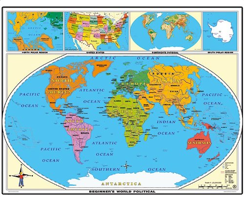 New Map Xxl 71 Inches Original Beginners World Political Map ...