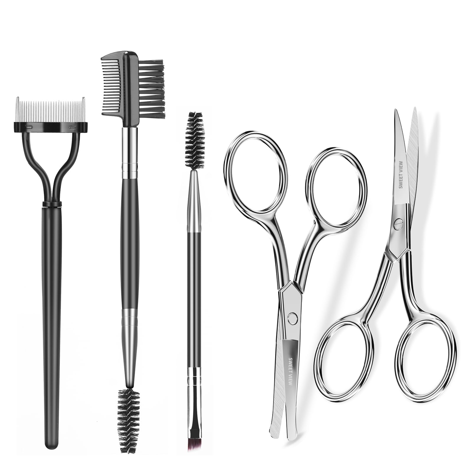Amazon.com: SWEET VIEW Eyebrow Brush & Eyebrow Scissors,Eyelash ...