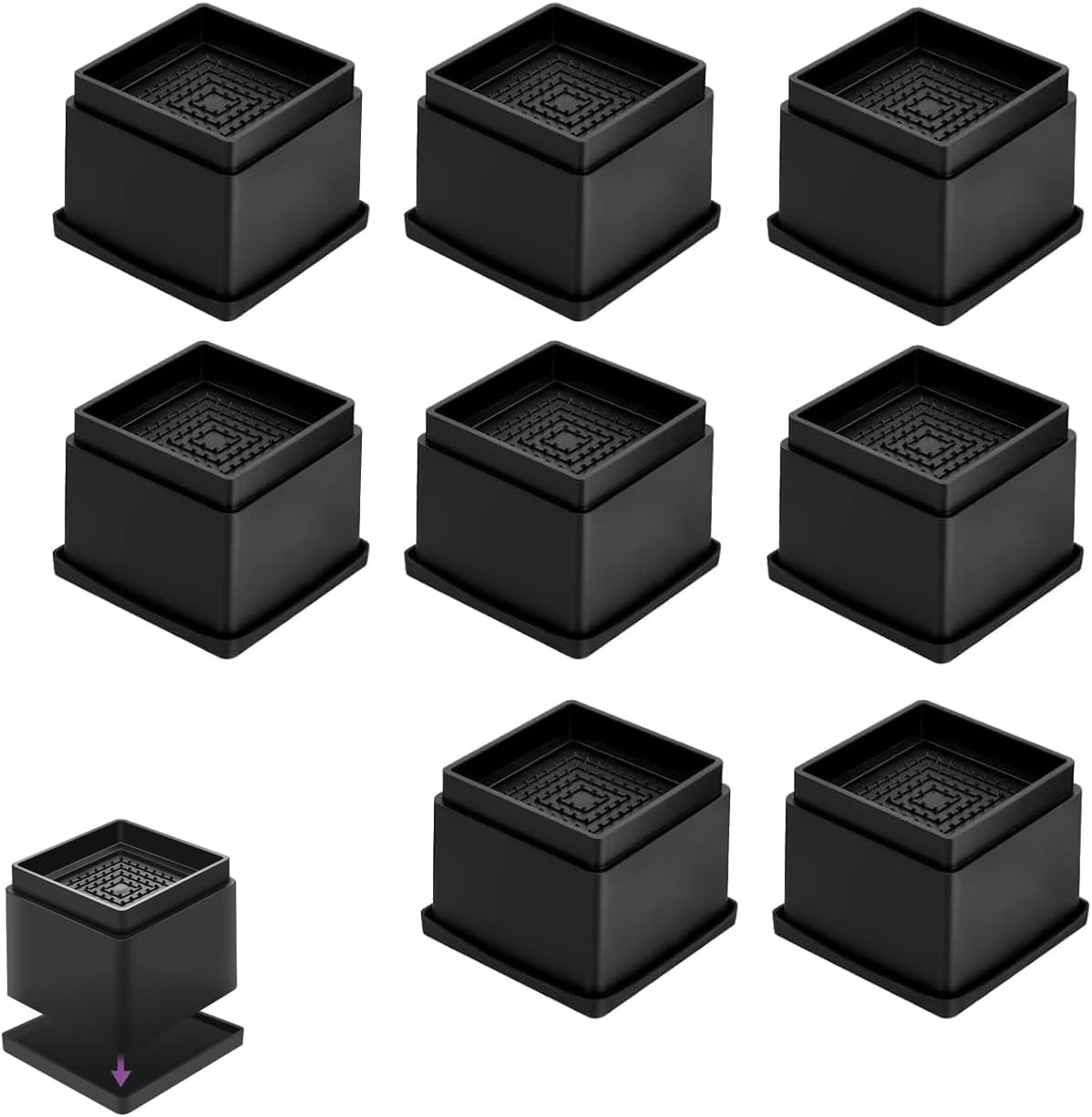 Amazon.com: Bed Risers 2 Inch, Pack of 8, Furniture Risers with Anti ...