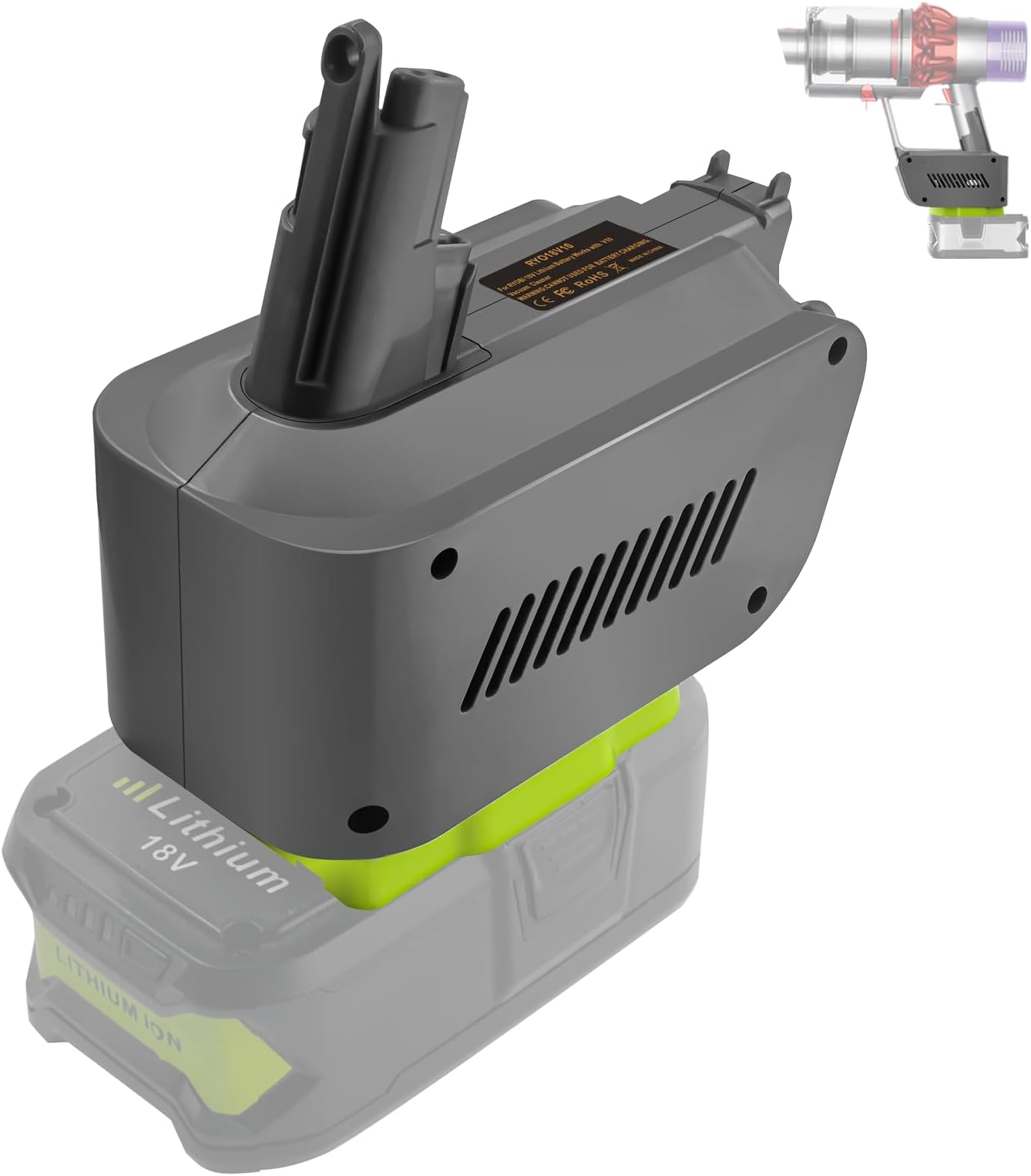 Amazon.com: EID V10 Adapter for Dyson V10,for Ryobi 18V Battery Convert ...