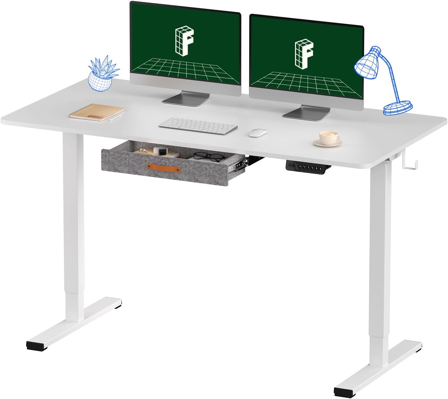 Amazon.com: FLEXISPOT Standing Desk with Drawer Electric Stand Up Desk ...