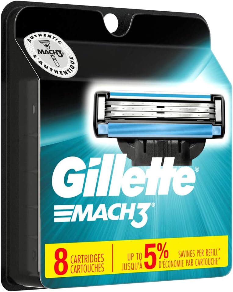 Amazon.com: Gillette Mach3 Sensitive Mens Razor Blade Refills, 20 Count ...