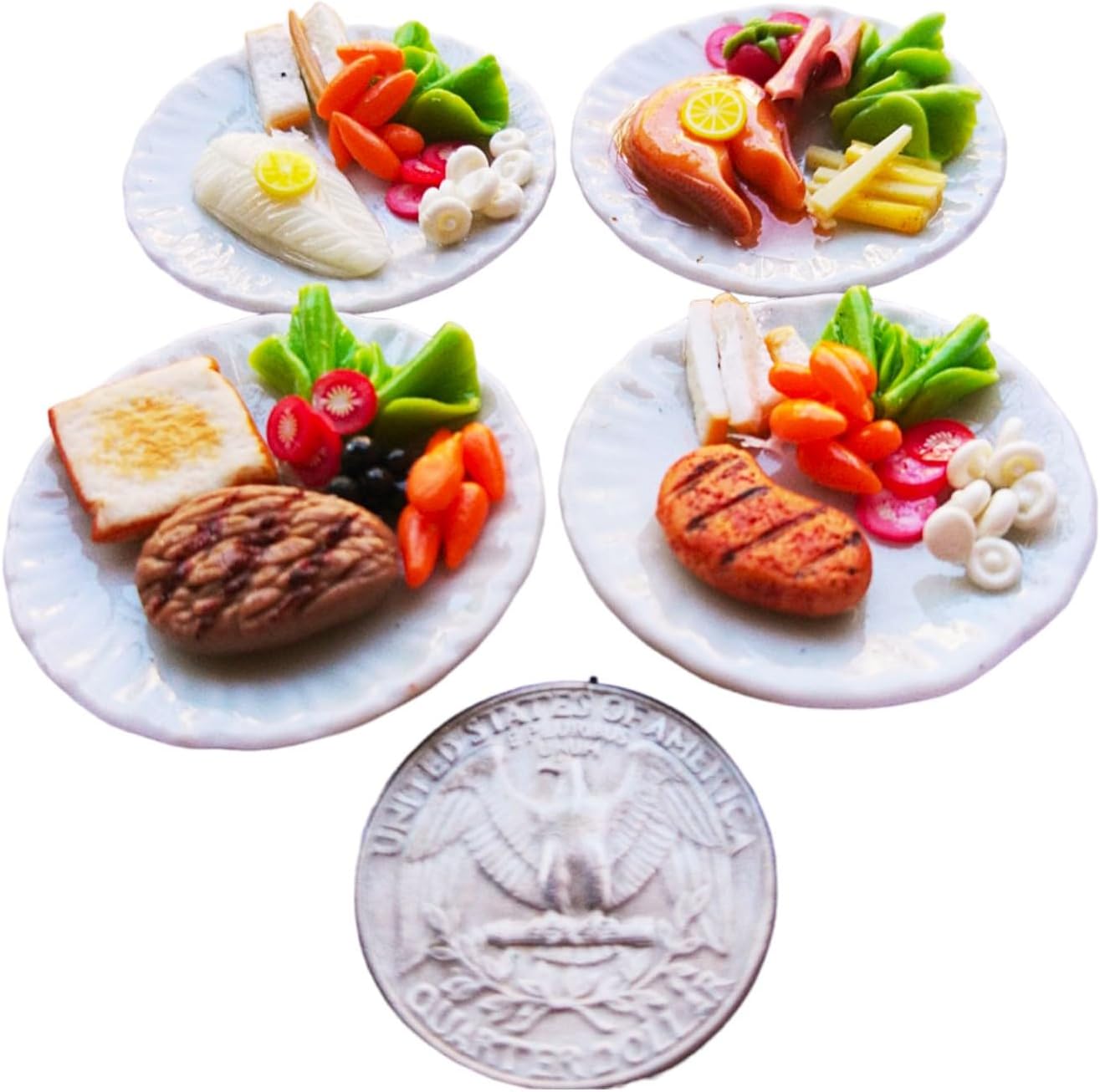 4 Steak Mix Dollhouse Miniature Food Collectibles Food Miniature Mini ...