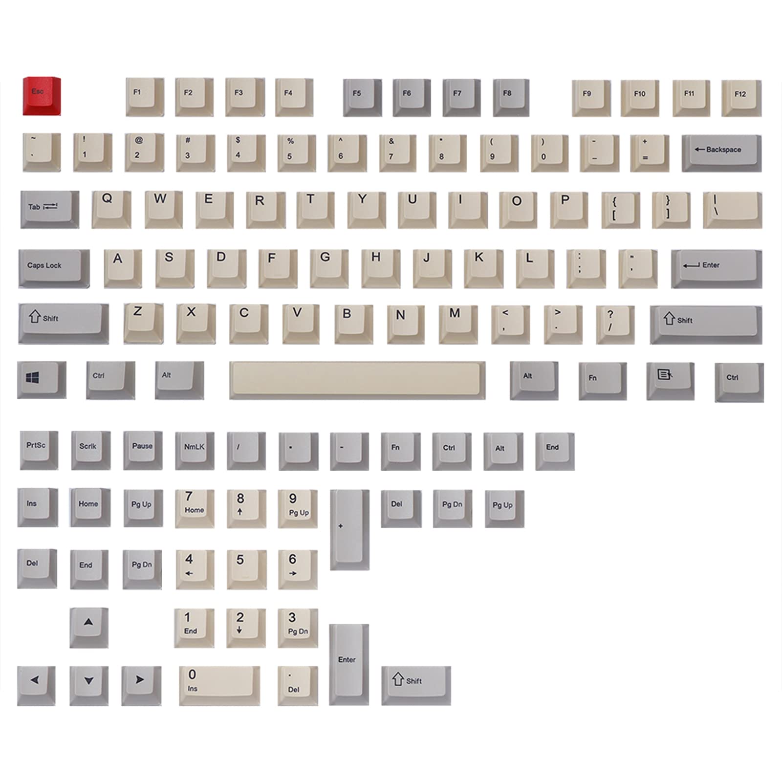 Buy EPOMAKER Retro Gray 112 Keys Cherry Profile PBT Dye Sublimation ...
