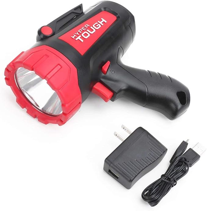 Hyper Tough 300-Lumen LED Battery Spotlight, Automotive Use, Black, Red ...