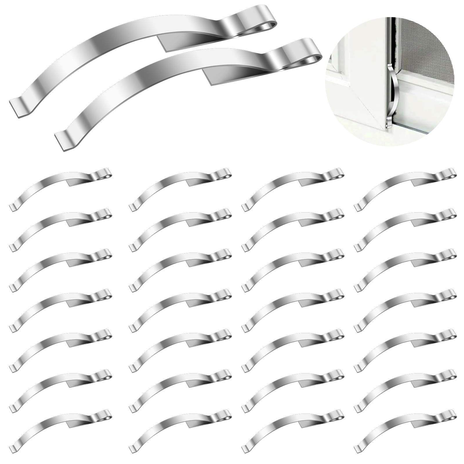 30Pcs Window Screen Tension Spring Clips 1/4” Wide 2-1/4” Long ...