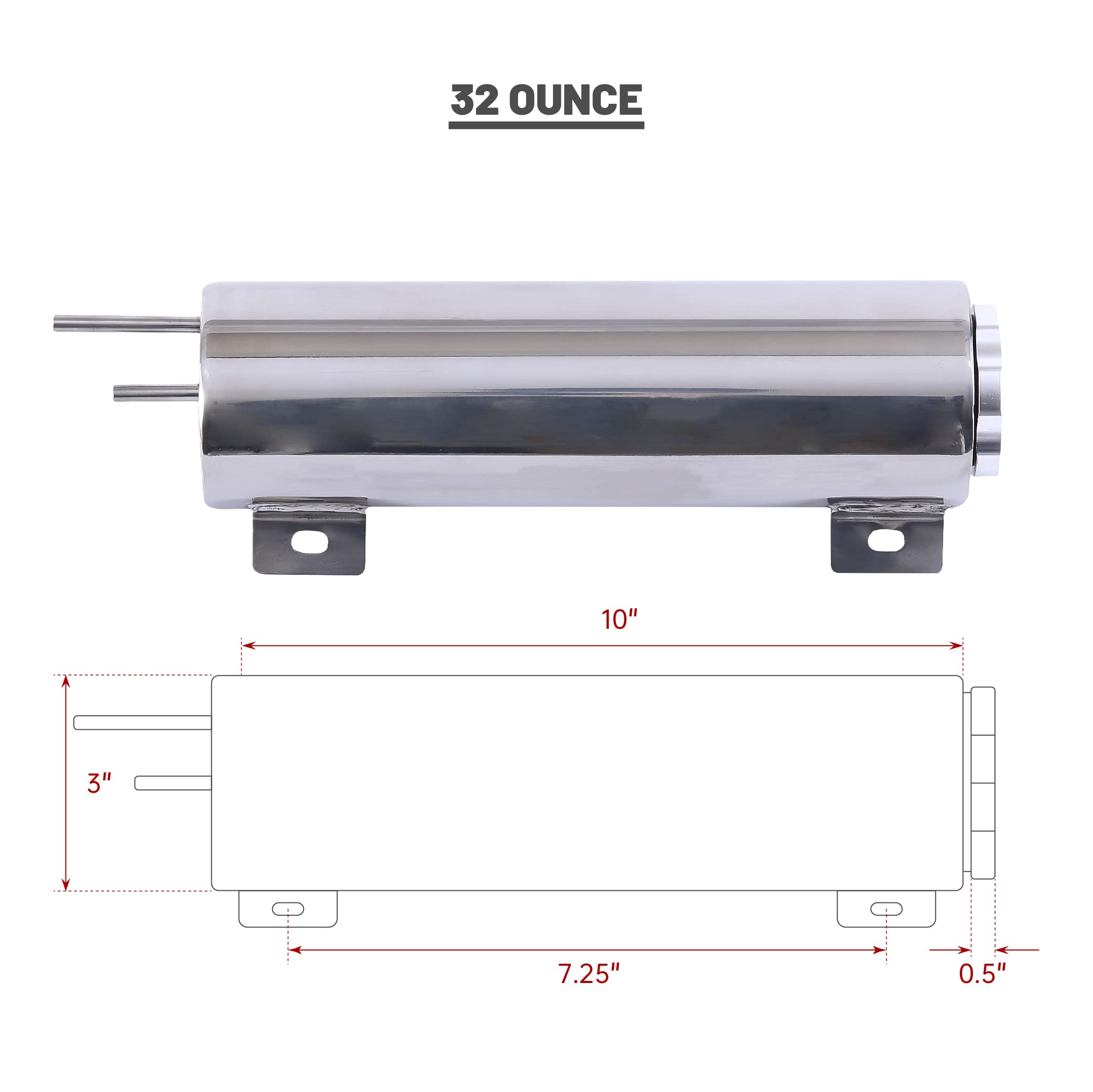 Snapklik.com : GESEXI 3" X 10" Radiator Coolant Overflow Tank Universal ...