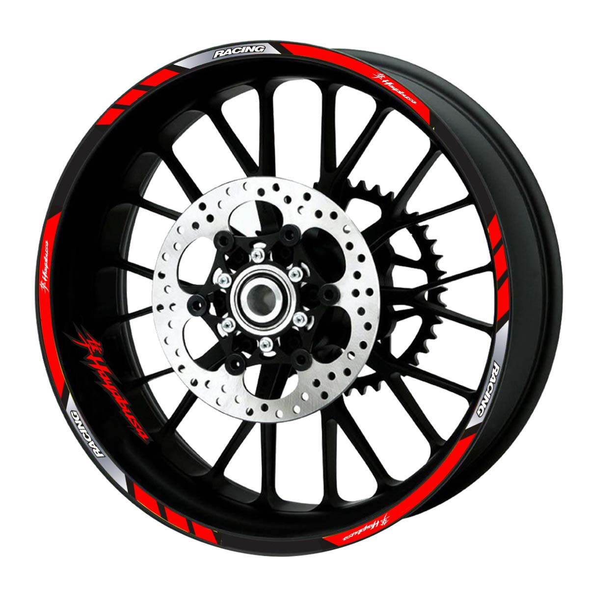 Buy Motorcycle Front and Rear Wheels Edge Outer Rim Sticker Reflective ...