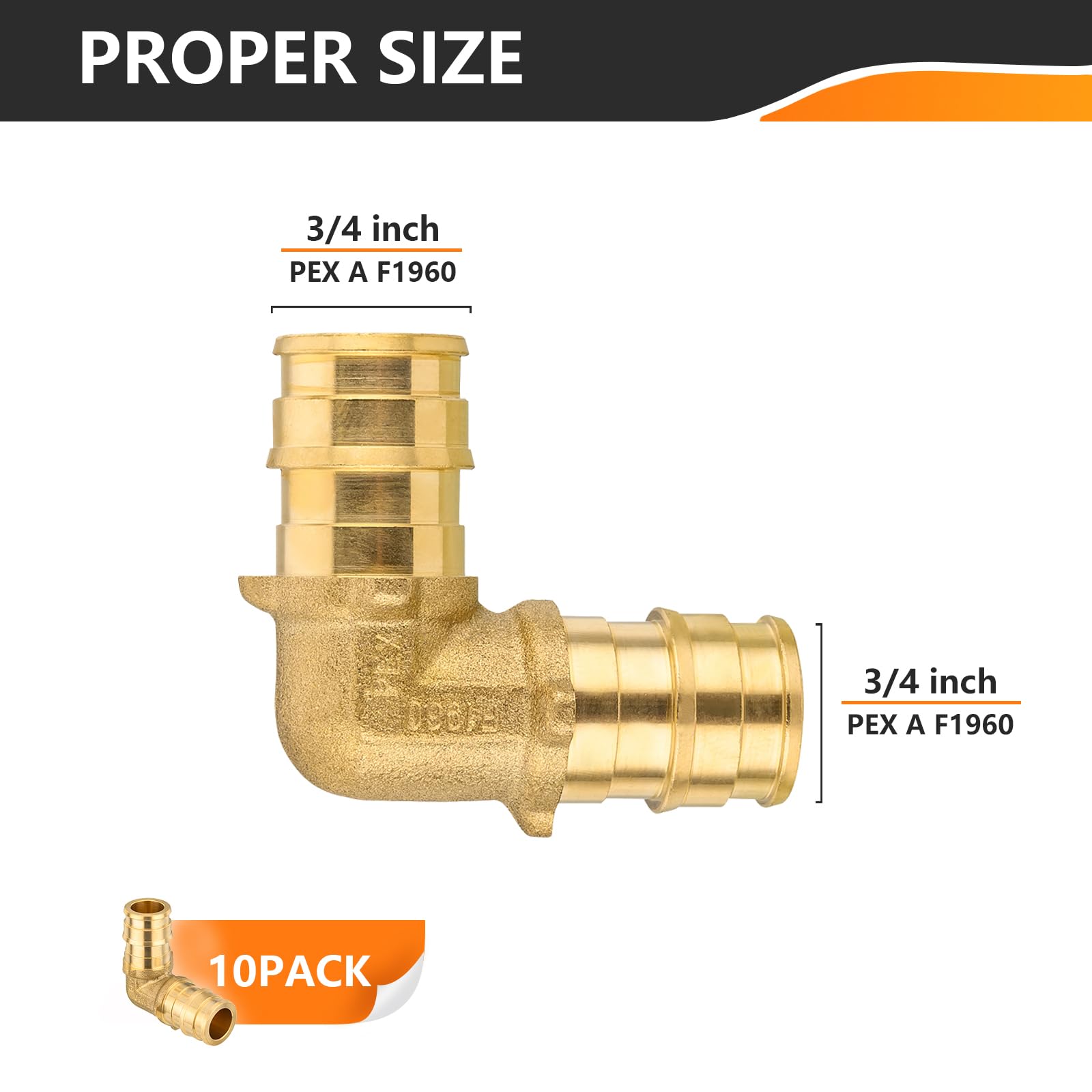 Snapklik.com : 10-Pack HeSun Pex-A Fitting, 3/4 Inch Expansion Elbow