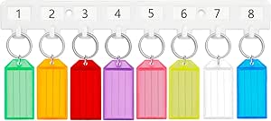 Uniclife Key Tag Rack Hook Style Plastic Wall Mounted Key Holder ...