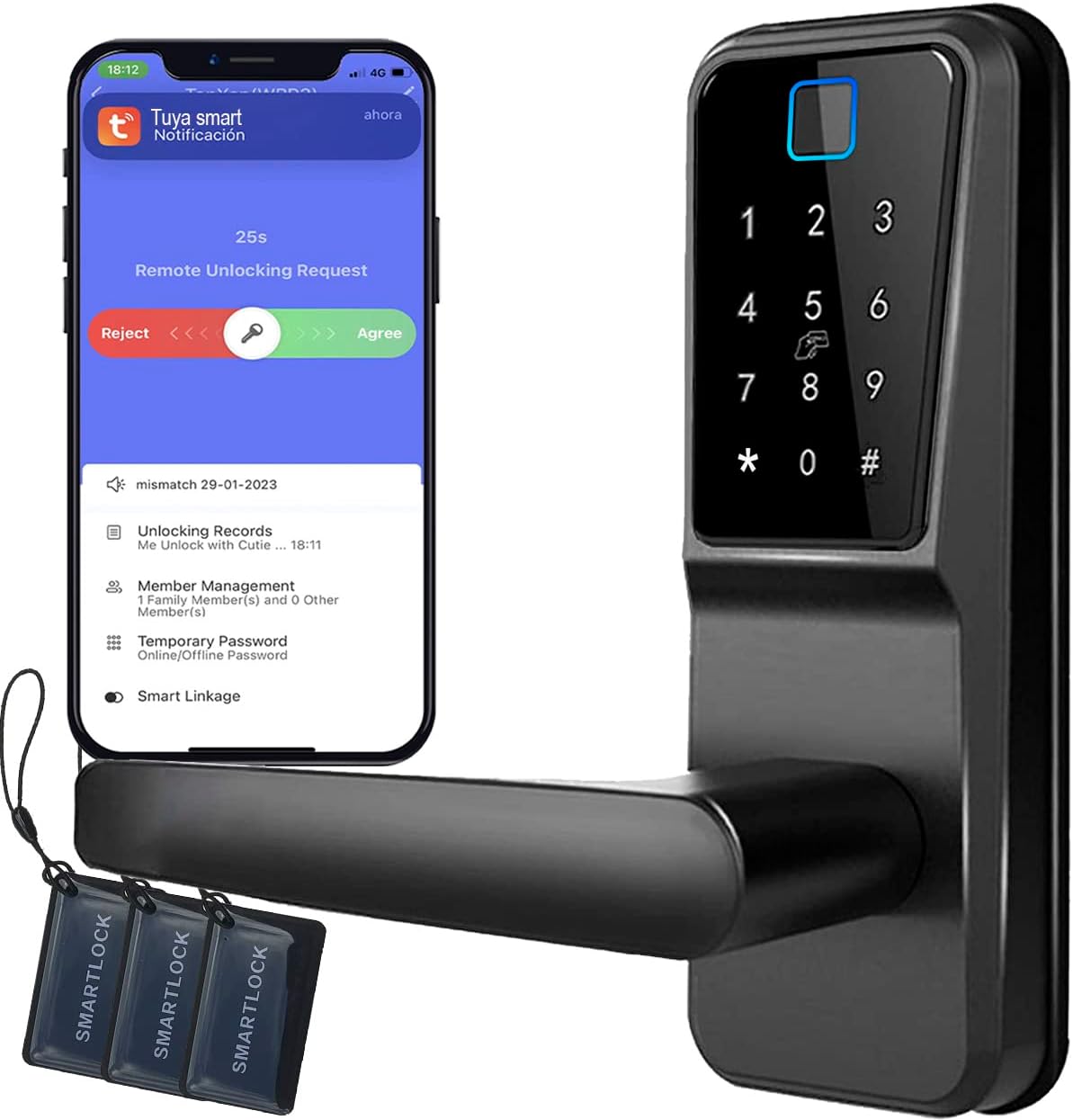 Fingerprint Door Lock,Keyless Entry Keypad Door Lock,Smart Door Lock ...