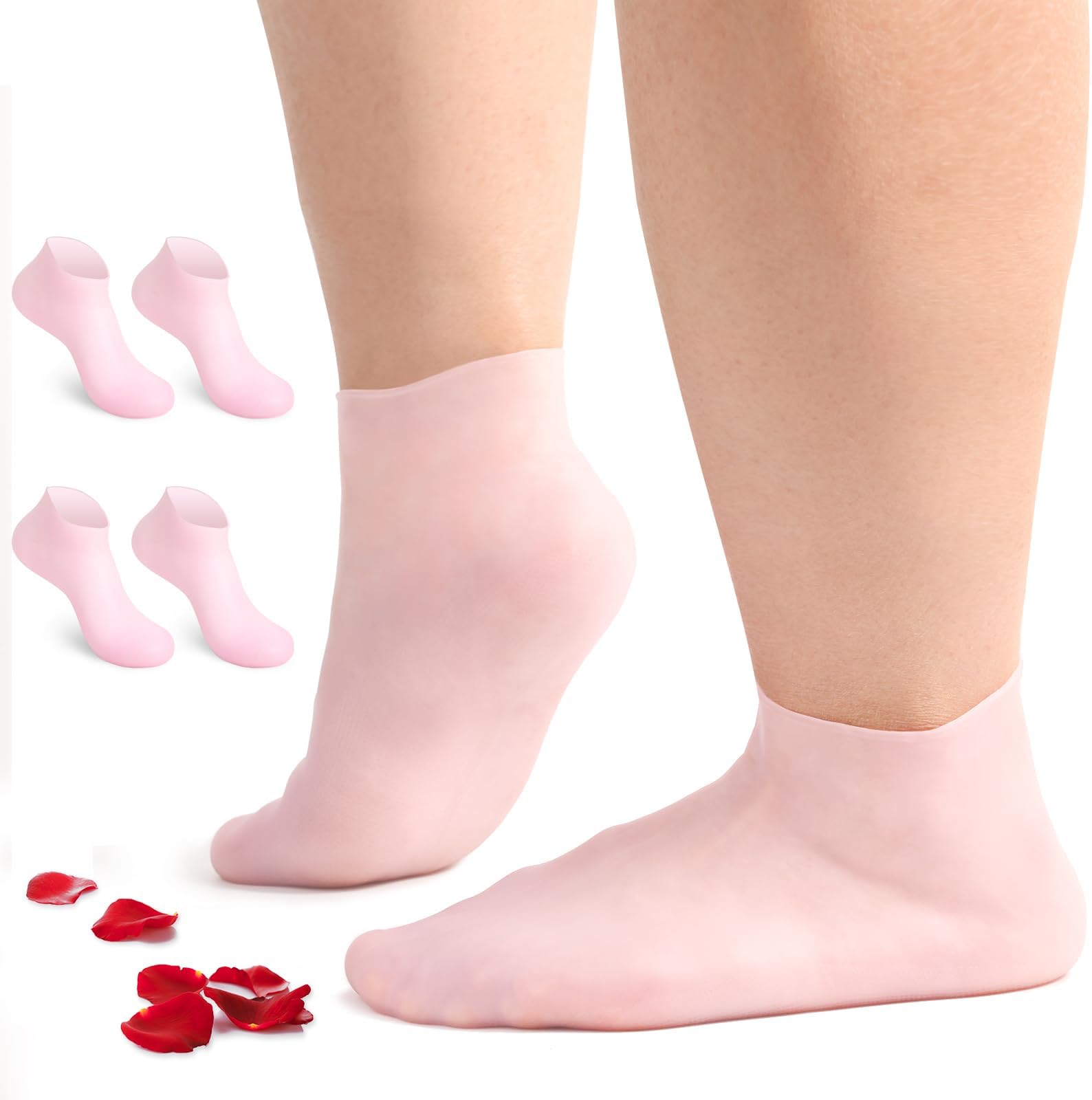 Amazon.com : Shmian 2Pairs Silicone Socks for Women, Moisturizing Spa ...