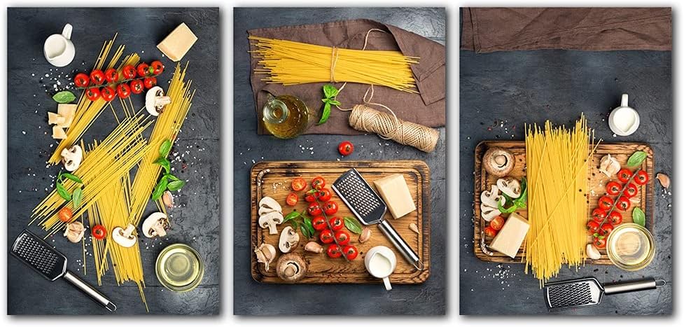Amazon.com: CukYI Food Painting Modern Kitchen Decor Raw Pasta Italian ...