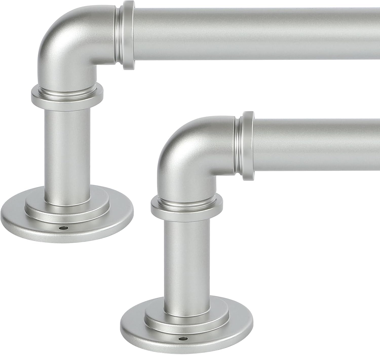 Amazon.com: OLV 2 Pack Silver Industrial Curtain Rods for Windows 48 to ...