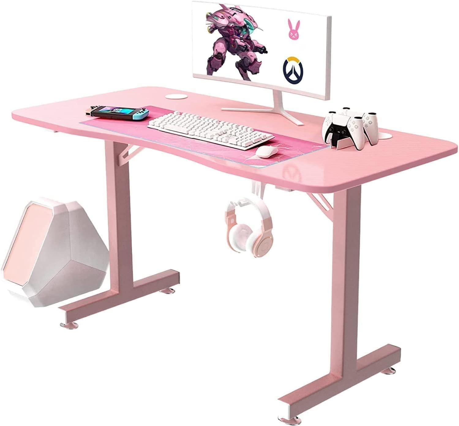Buy ARCENK Pink Gaming Desk 40 Inch Computer Desk Cute Gaming Table T ...
