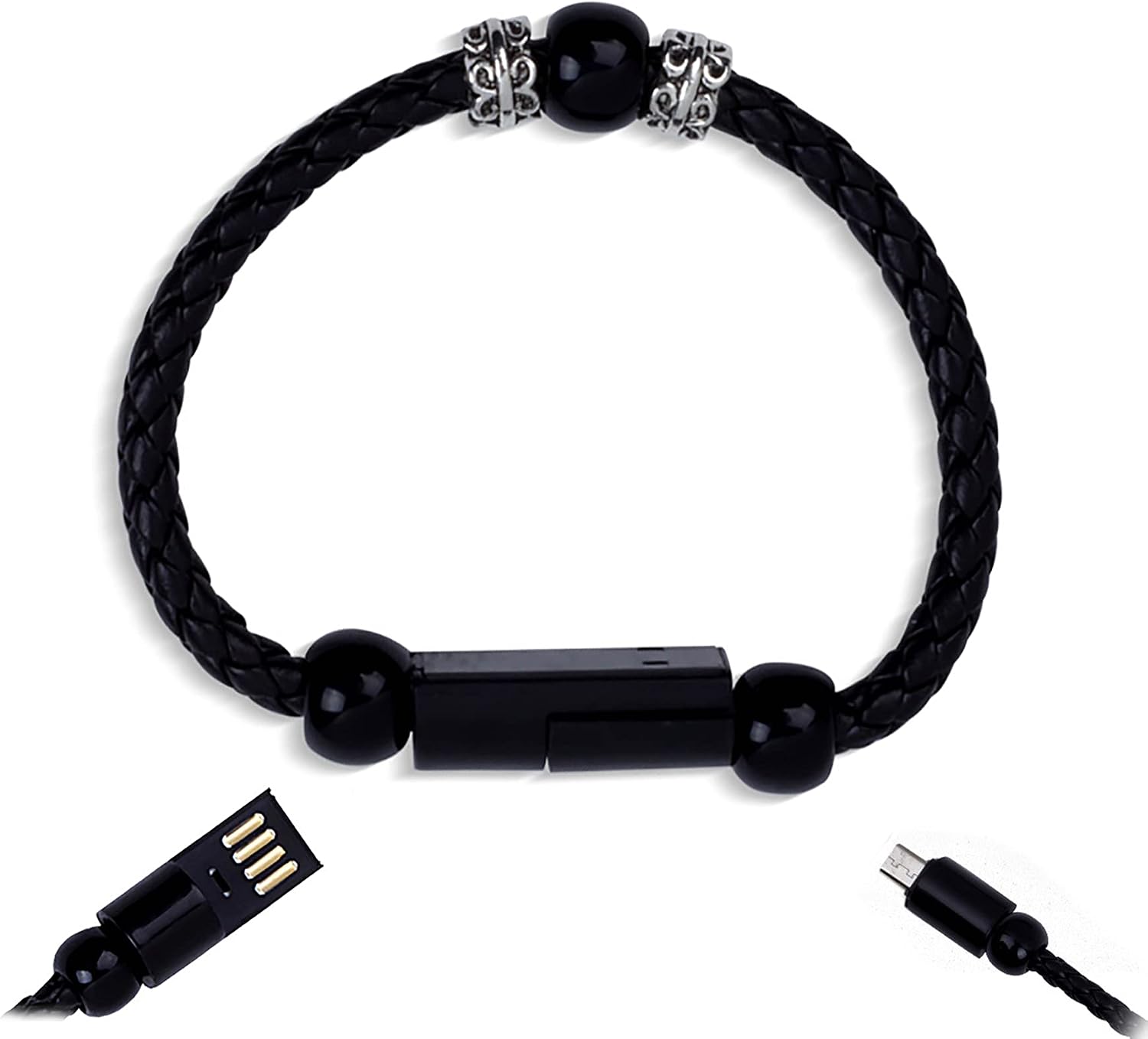 Amazon.com: Prayer Beads Charging Bracelets Cable, Fashion Braided ...