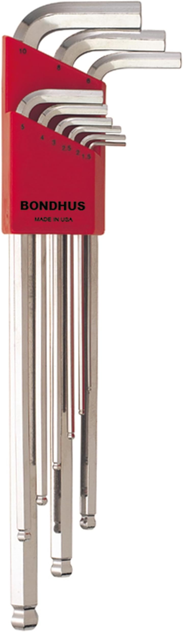Bondhus 17099, Set 9 BriteGuard Plated Ball End L-wrenches 1.5-10mm XL ...