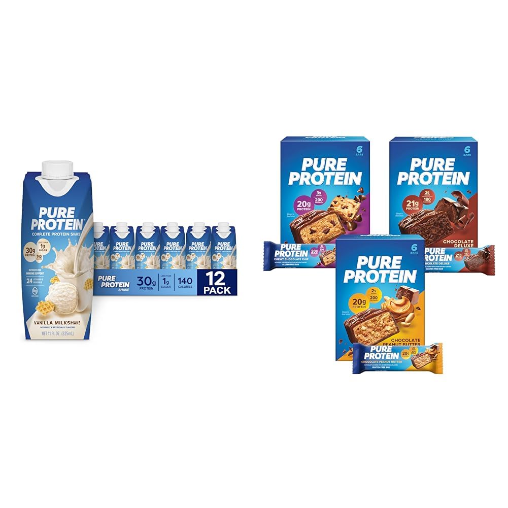 Amazon.com: Pure Protein Vanilla Protein Shake, 30g Complete Protein ...