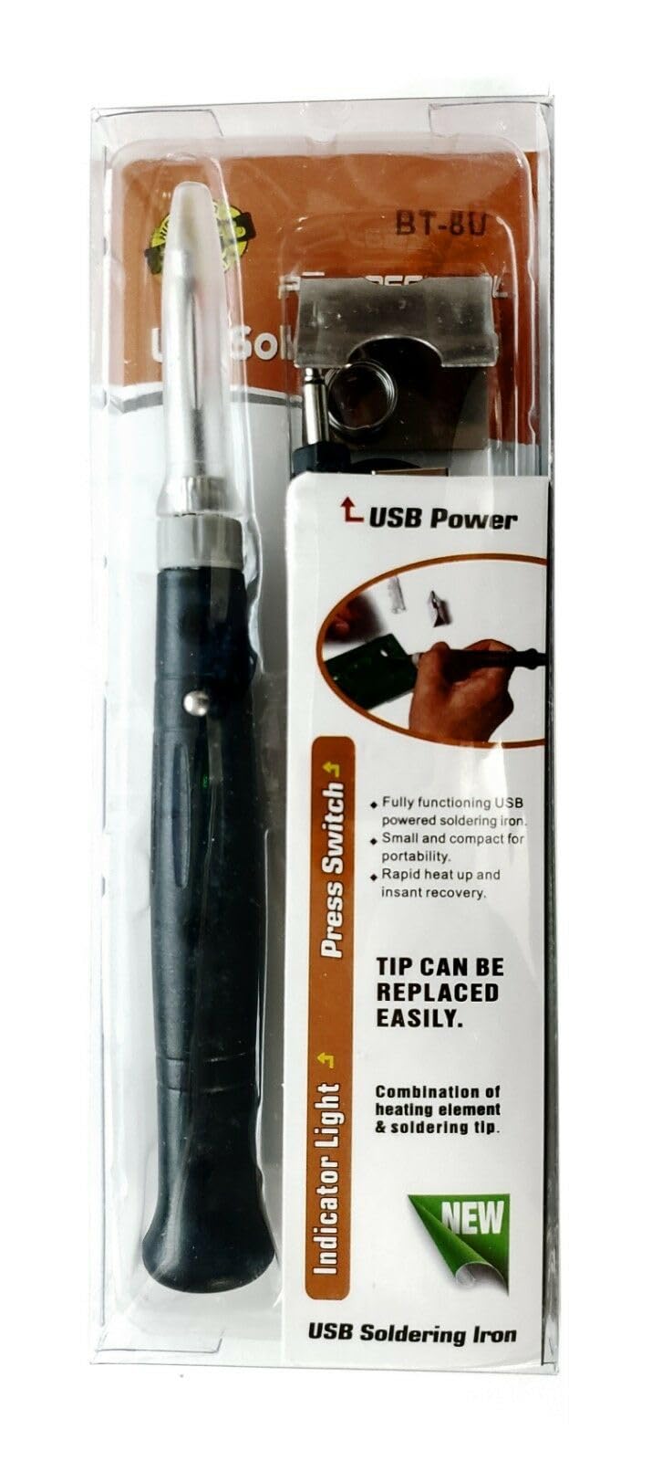 Amazon.com: 8W USB Soldering Iron w Stand Solder Replaceable Tip ...