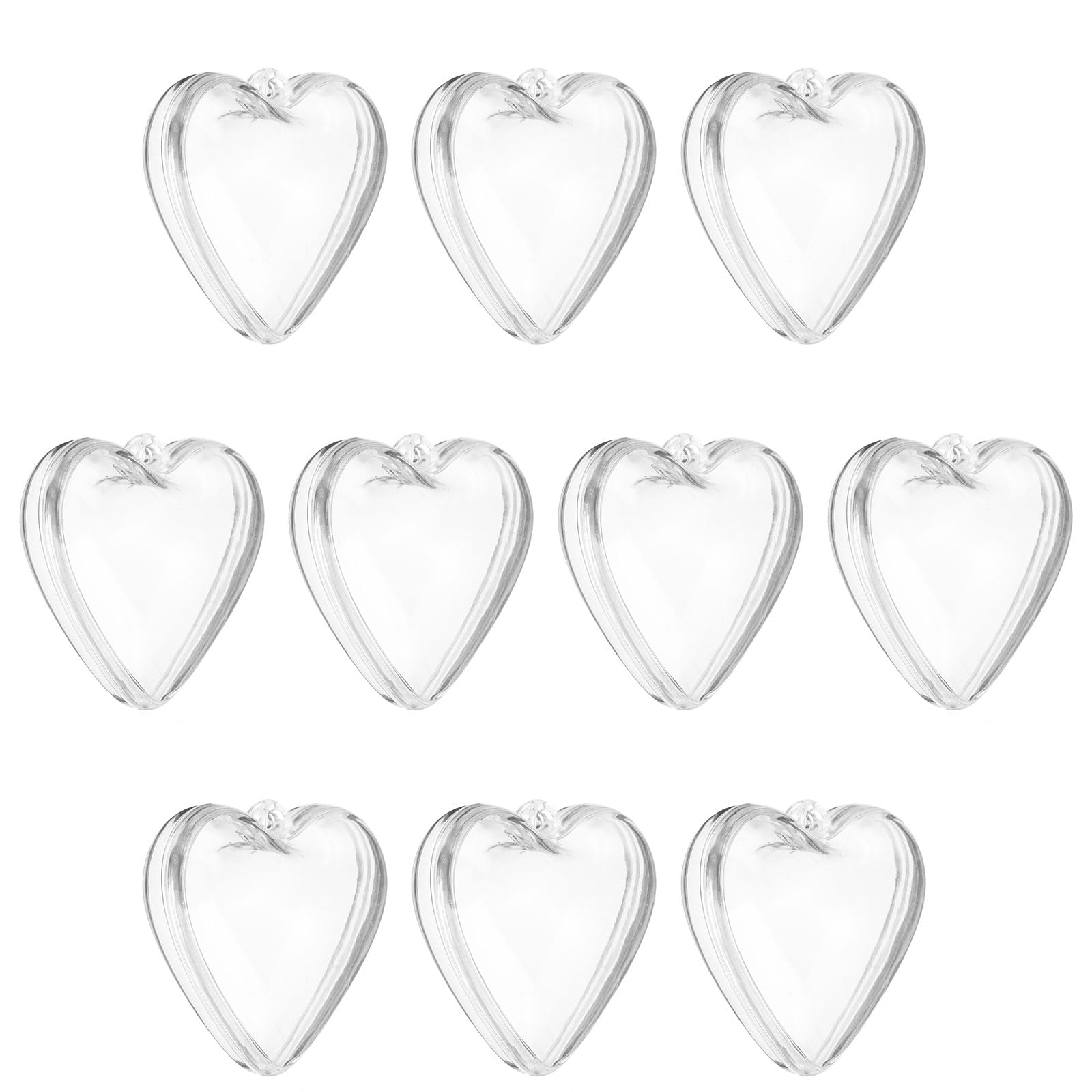 Amazon.com: uxcell 10 Pcs Clear Fillable Heart Ornament, 1.2 Inch ...
