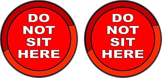 Amazon.com: StickerTalk Red Do Not Sit Here Vinyl Stickers, 1 Sheet of ...