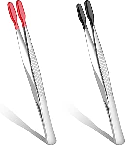 2 Pcs Rubber Tipped Tweezers Soft Flat Tip Tweezers Forceps Soft ...