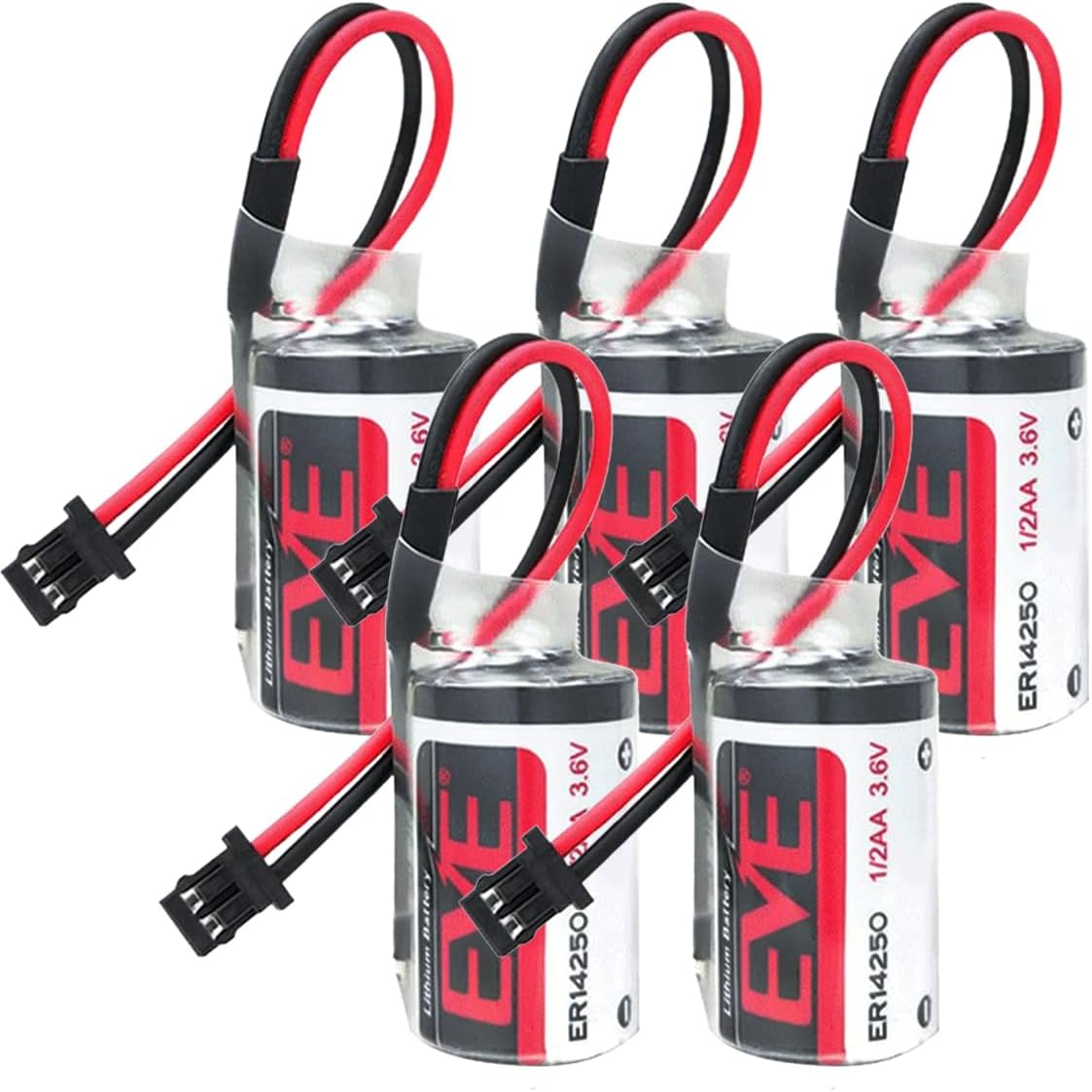 Amazon.com: BUCADU [5-Pack] EVE ER14250 3.6V 1200mAh Battery with Black ...