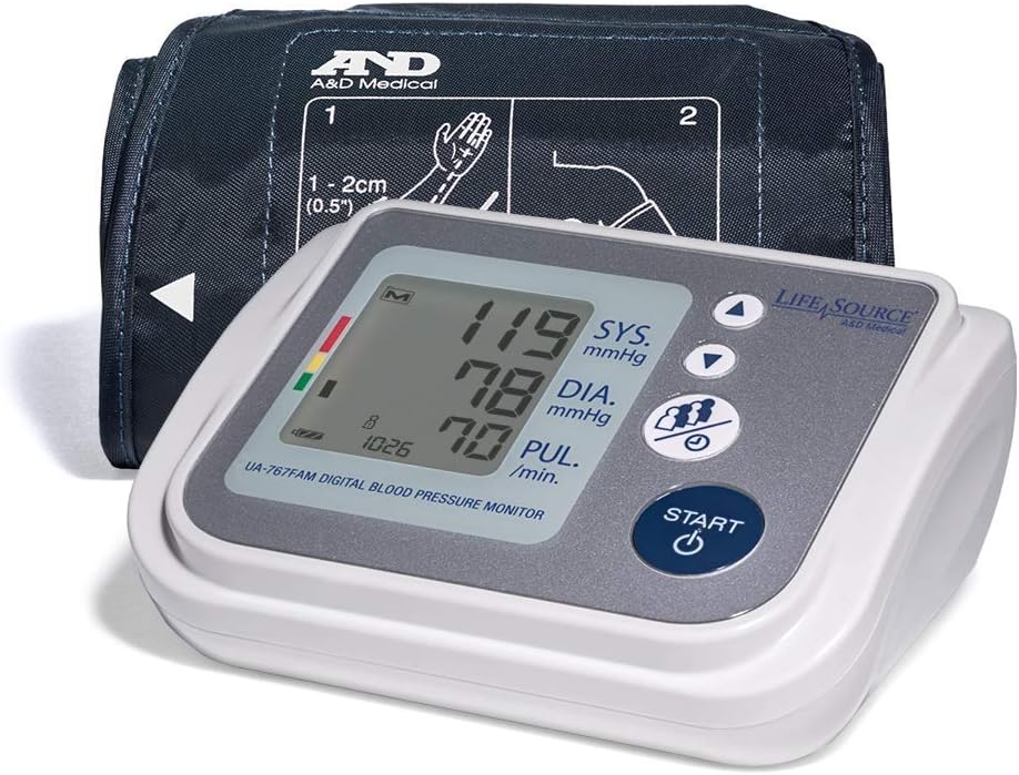 A&D Medical LifeSource PREMIUM Blood Pressure Machine with Wide Range ...