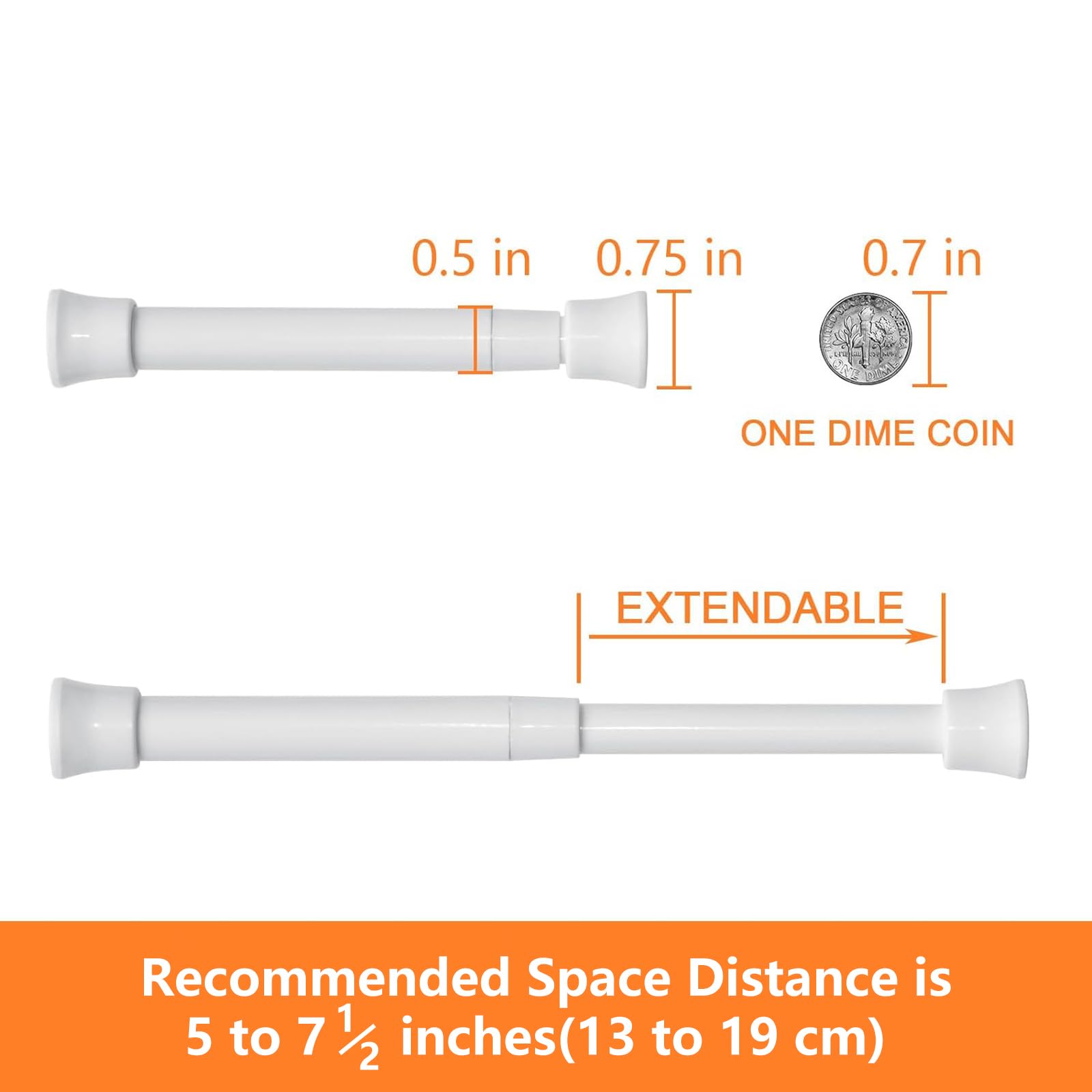 Snapklik.com : KXLife 6 Pack Smallest Spring Tension Curtain Rod, Mini ...