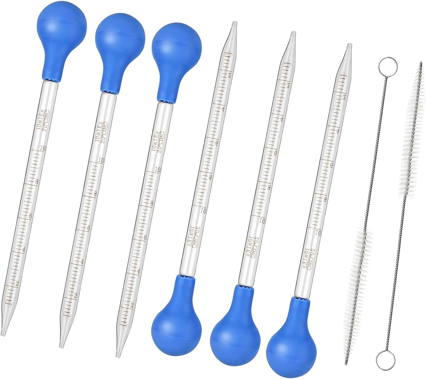 Druuzyl Set di 6 Pipette in Vetro da 10 ml Contagocce Graduati con ...