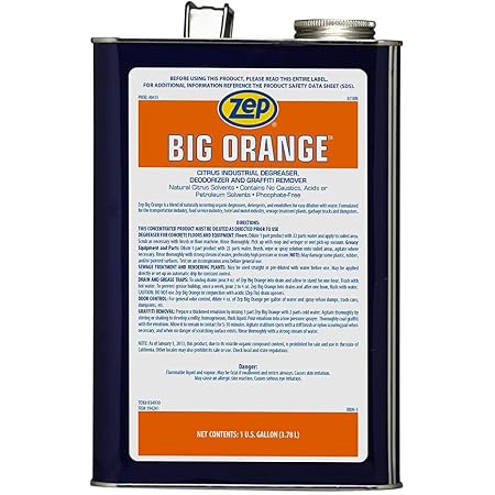Amazon.com: Zep Big Orange Liquid Citrus Solvent Degreaser - 1 Gallon ...
