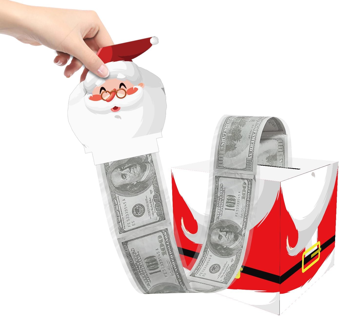 Amazon.com: HEIPINIUYE Christmas Money Gift Box for Cash Pull Santa ...