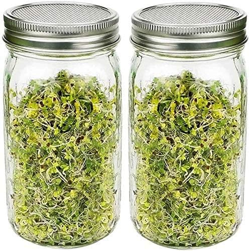 Seeds Sprouting Kit, 2-Pack Mason Jar Germination Growing Kit with ...