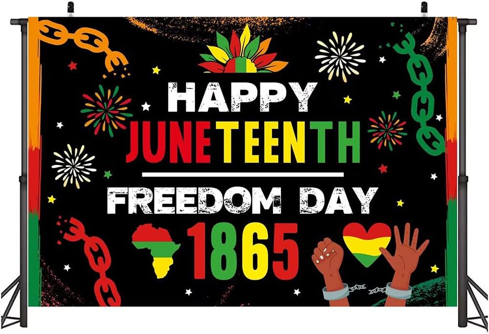 Amazon.com : Juneteenth Backdrop Happy Juneteenth Banner 1865 June ...