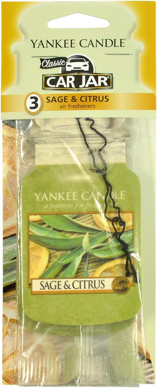 Amazon.com: Yankee Candle Paper Car Jar Hanging Air Freshener Sage ...