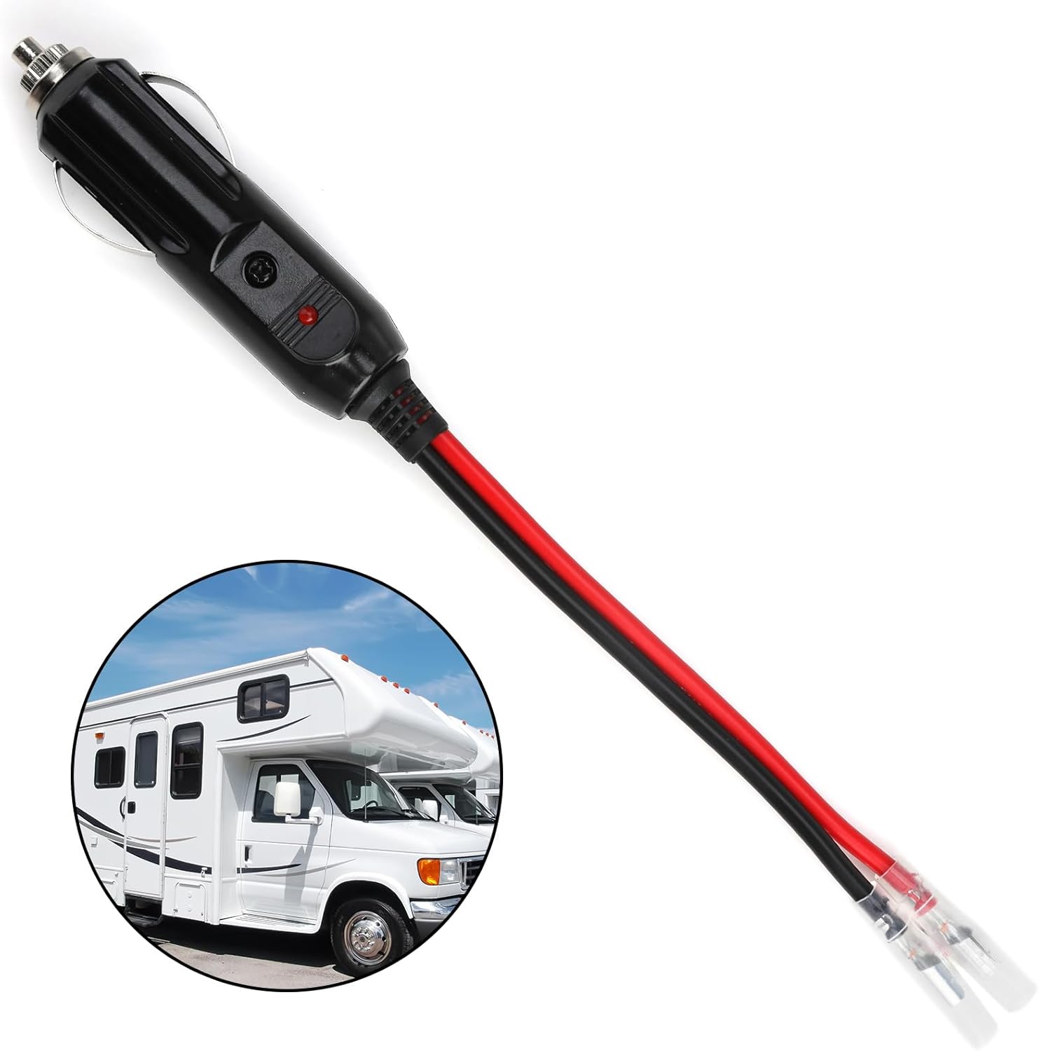 12V Car Plug Male Cigarette Lighter Plug, Power Plug Male to Bullet ...