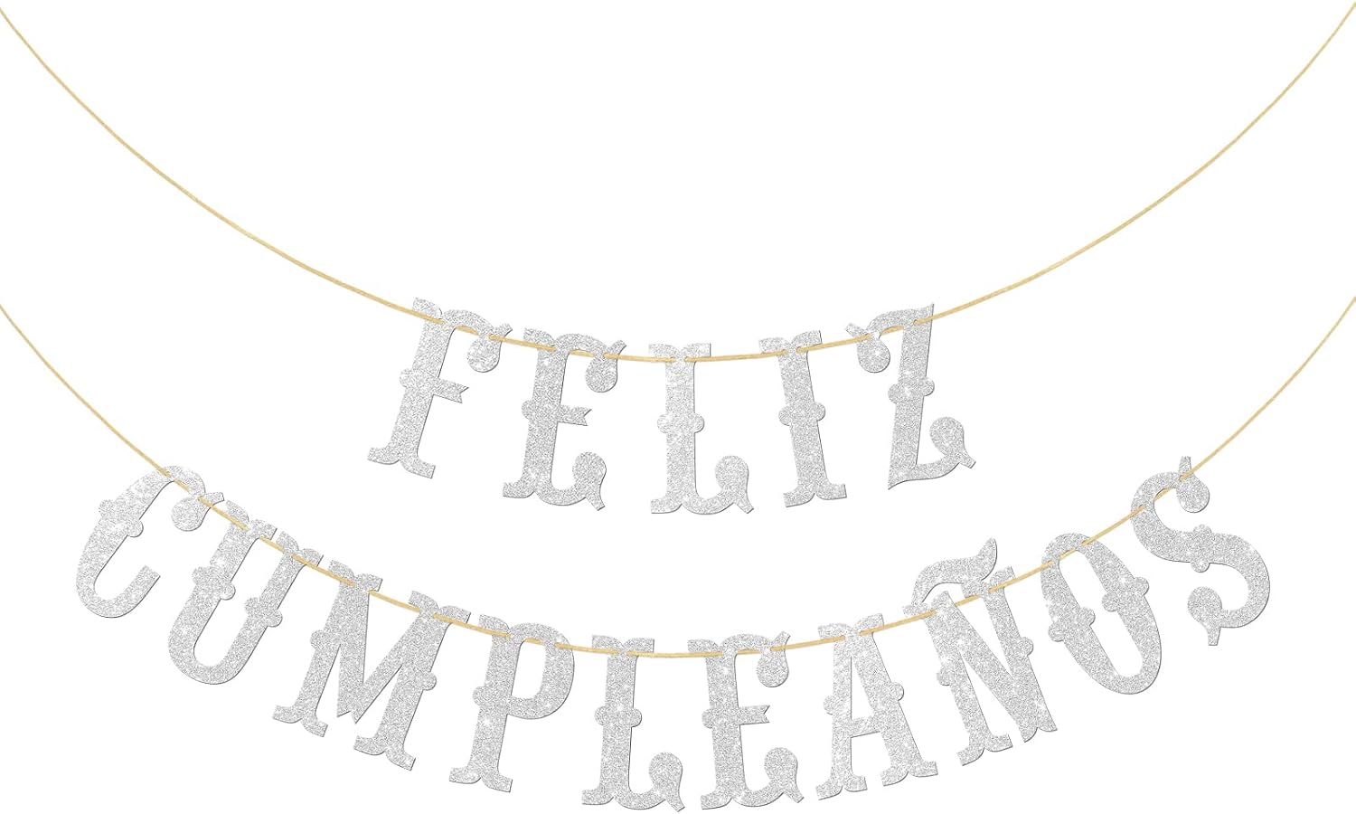Amazon.com: Halawawa Silver Glitter Feliz Cumpleaños Banner - Spanish ...