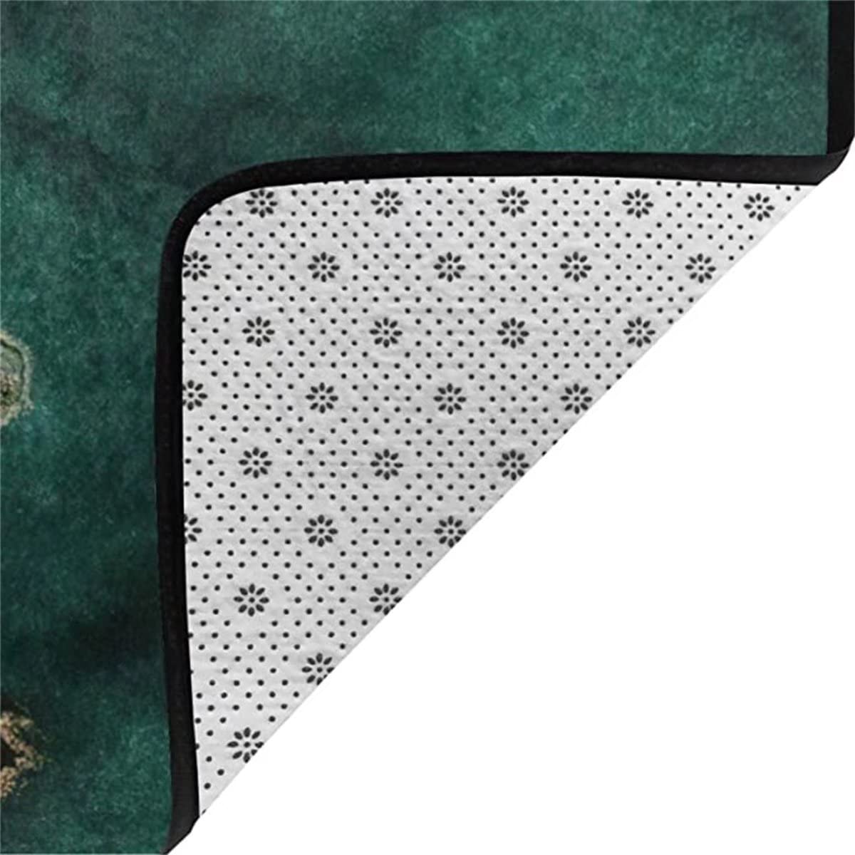 Emerald Green Marble Area Rug for Bedroom Living Room Abstract Carpets ...