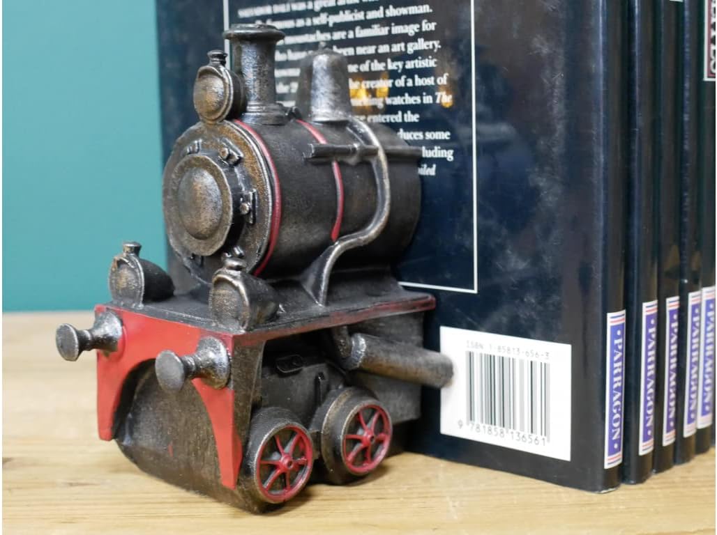 Pair of Bookends | Steam Train | Resin Book Shelf Tidies – BigaMart