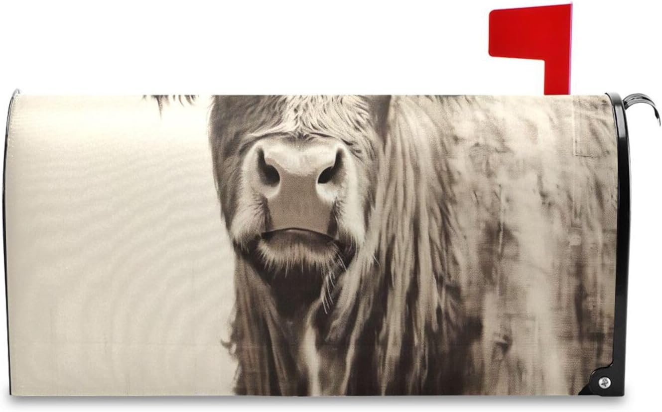 Amazon.com: Haskirky Vintage Highland Cow Magnetic Mailbox Covers ...
