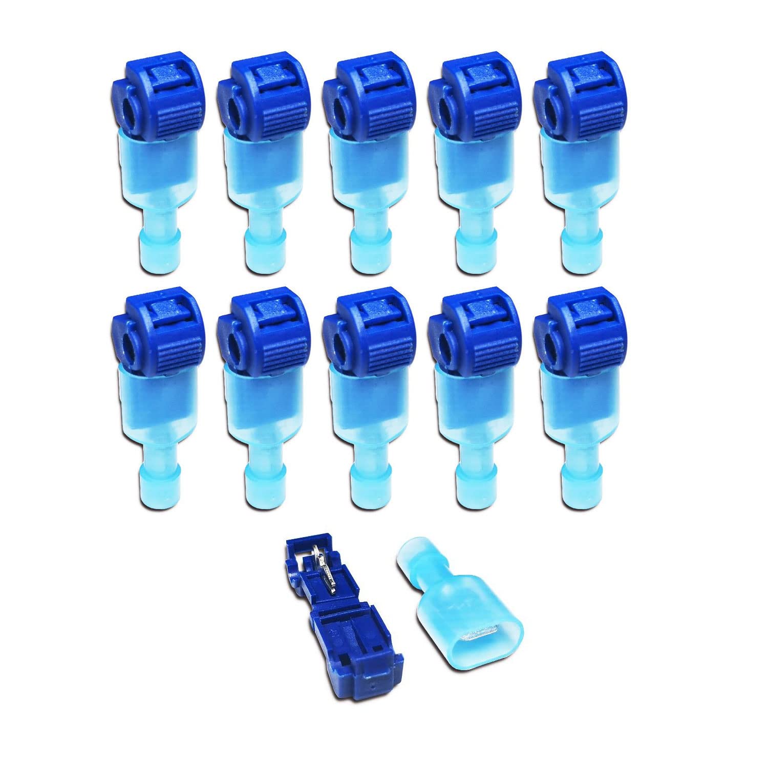 60PCS Wire Clip Snap Splice Terminals Crimp Wire Connector T2 Hard Wire ...