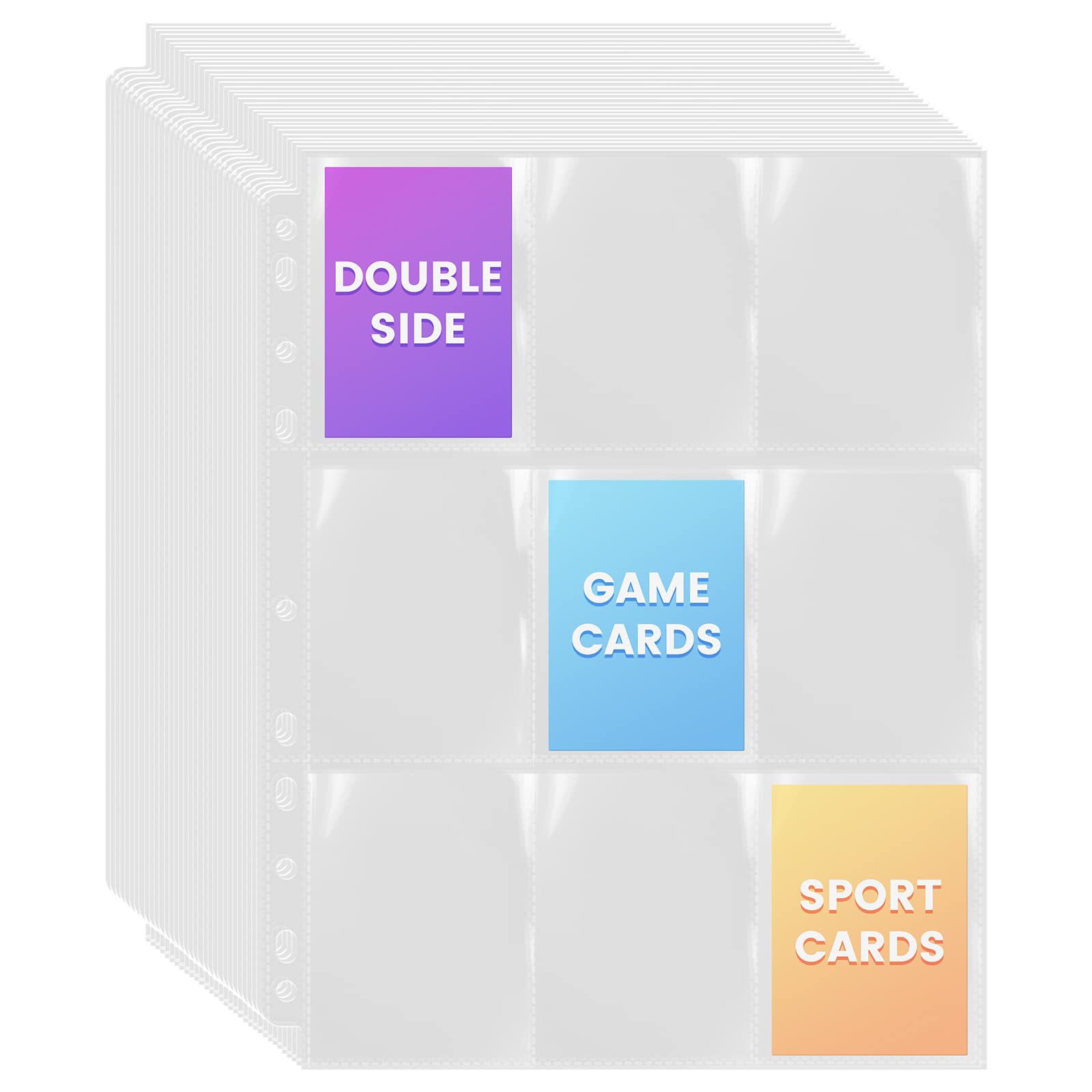 Snapklik.com : 900 Pocket Trading Card Sleeve Pages, Double Side 9 ...