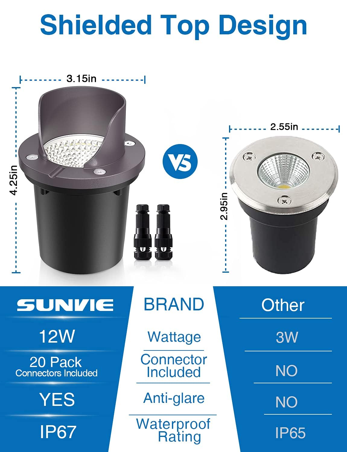 Snapklik.com : SUNVIE 12 Pack Low Voltage Landscape Lighting 12W LED ...
