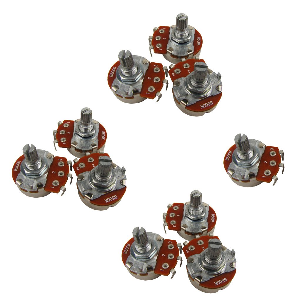 Buy IKN 10pcs Full Size B500K Short Split Shaft L15mm Potentiometers ...